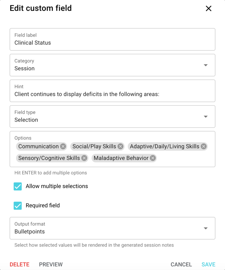 Creating Session Note Templates in Hi Rasmus