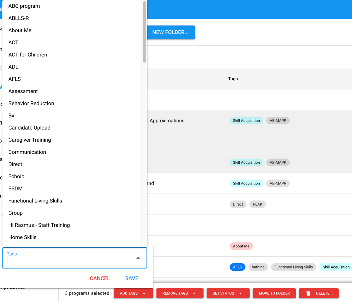 Adding and Using Program Tags