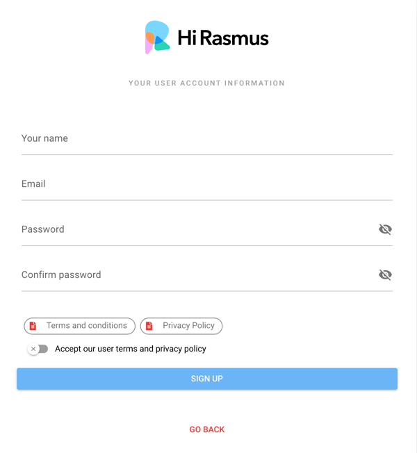 Quickstart Guide: Setting up your organization's Hi Rasmus Account