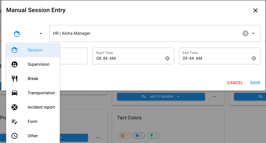 How to: Create a session note without running a session (Manual Session ...