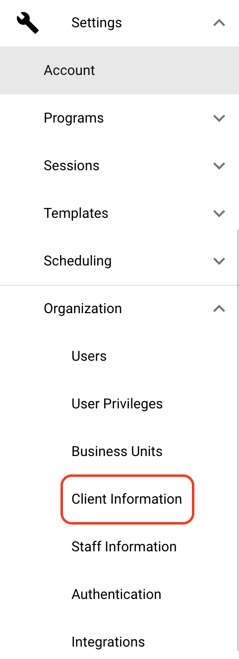 Setting up Custom Client Information Fields
