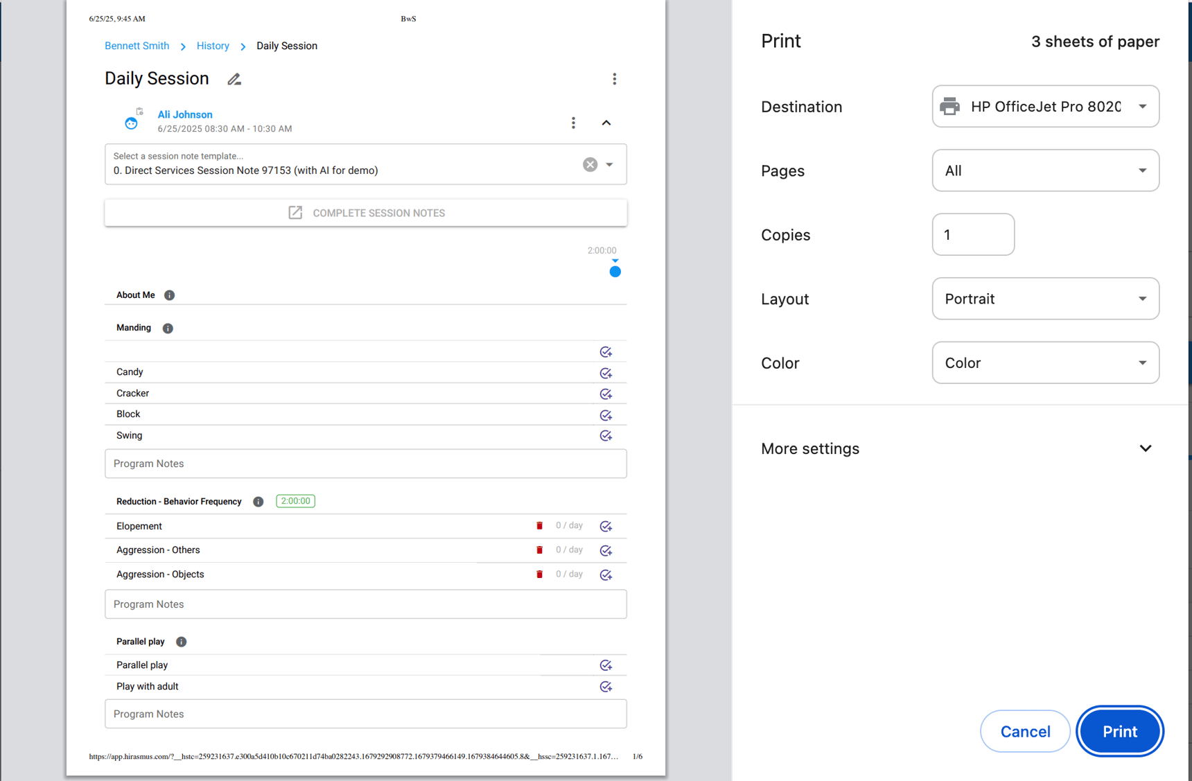 How can I print a paper data sheet?