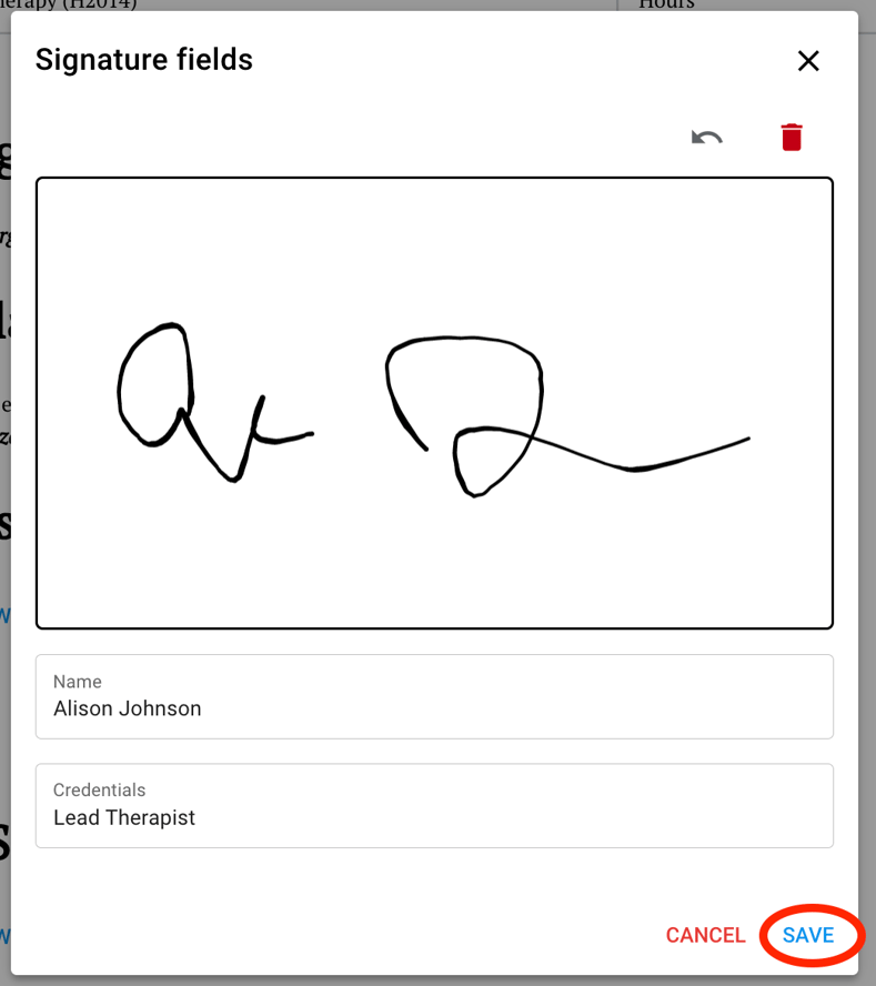 Signatures on Treatment Plans as a Staff Member