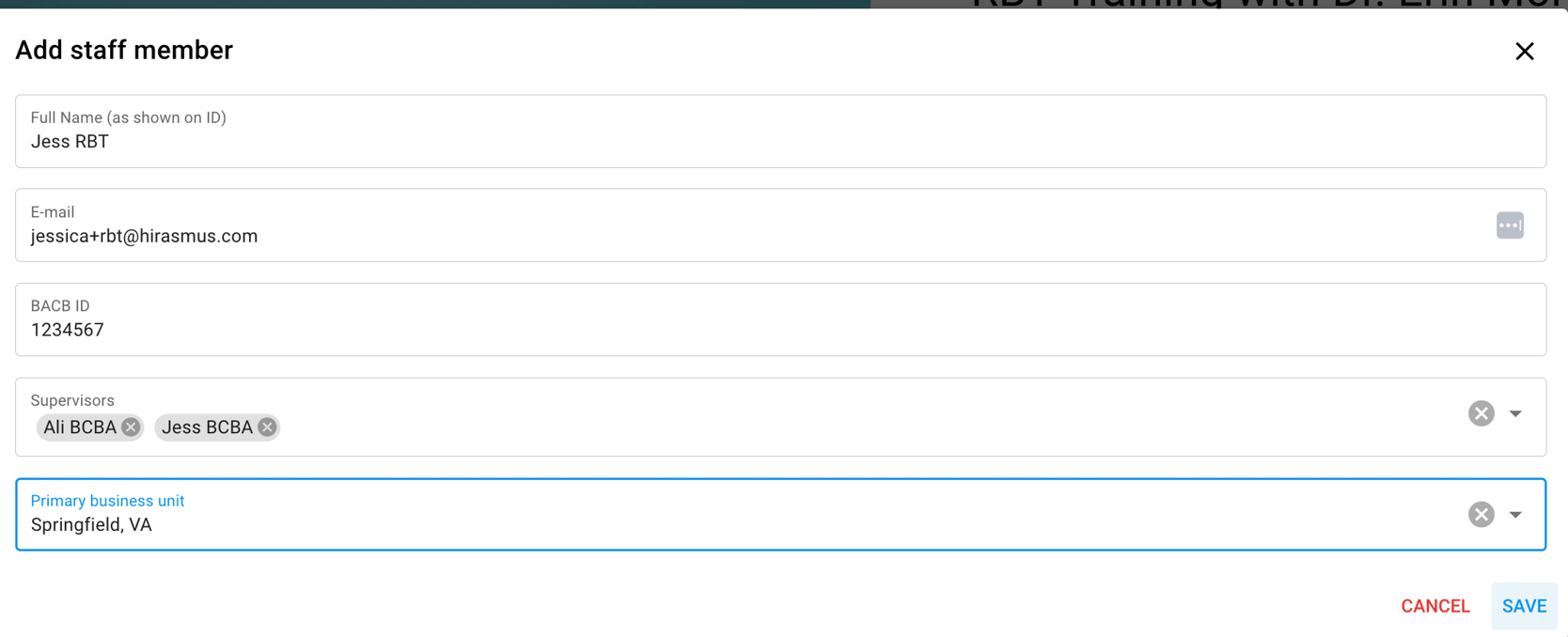 Assigning the RBT Training