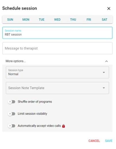 Scheduling a session